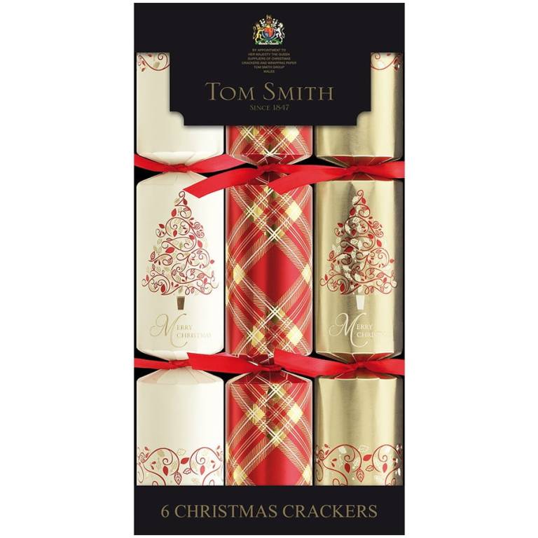 Tom Smith Silver and White Christmas Crackers x 6 – Brits R U.S.